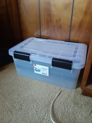 Iris Usa 19qt Weatherpro Airtight Plastic Storage Bin With Lid And Seal ...