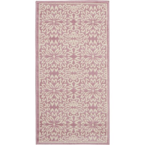 Nourison Jubilant 2' X 4' Ivory/pink Area Rug Beach Transitional Floral ...