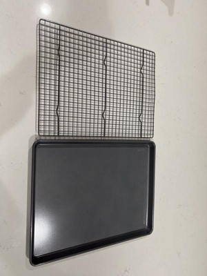 2pc Nonstick Baking Sheet And Cooling Rack Set Gold - Figmint™ : Target
