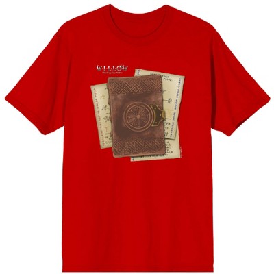 Willow Spellbook Men's Red Crew Neck Short Sleeve Tee-xs : Target