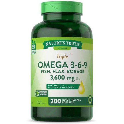 Nature's Truth Triple Omega 3-6-9 | 200 Softgels : Target