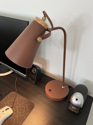 20" Metal Task Lamp With Usb Port Terracotta Brown (includes Led Light ...