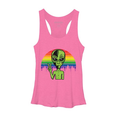 Adult Design By Humans Alien Peace Pride Retro Stripes By Tomoken ...