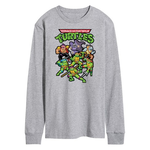 Men's Teenage Mutant Ninja Turtles Pixel Gaming Group Long Sleeve Graphic T-shirt - Athletic ...