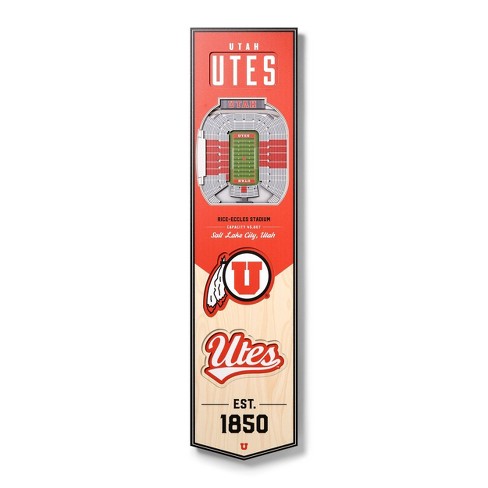 8" X 32" Ncaa Utah Utes 3d Stadiumview Banner : Target