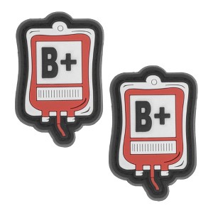 Unique Bargains Bloods Type B Embroidered Badge Red White 2Pcs : Target