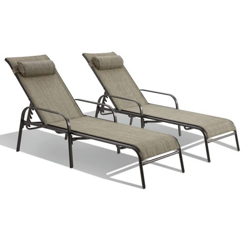 Erommy Patio Chaise Lounges, Set Of 2 Outdoor Lounge Chairs With ...