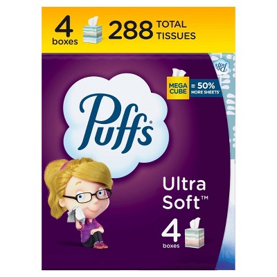 Puffs Ultra Soft Facial Tissue - 4pk/72ct : Target
