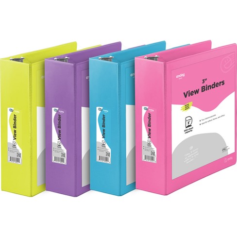 Enday 3-ring View Binder With 2-pockets - 4 Pack : Target