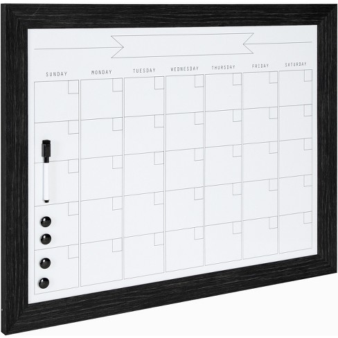 23" X 29" Beatrice Monthly Calendar Black - Designovation: Magnetic ...