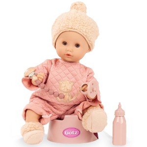 Gotz Sleepy Aquini Bear Drink & Wet Baby Doll with Potty Set, 13" Hard ...