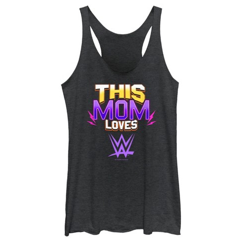 Women's Wwe This Mom Loves Wwe Racerback Tank Top : Target