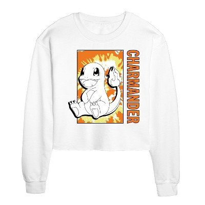 - Pokémon - Tie Dye Charmander Cropped Long Sleeve Crew Neck Sweatshirt ...