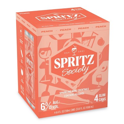 Spritz Society Peach - 4pk/250ml Cans : Target