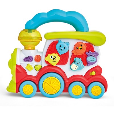 Hey! Play! Kids Deluxe Wooden Train Set With Play Mat : Target