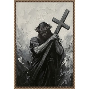 Amanti Art Jesus Christ Black White by Hugo Canvas Wall Art Print ...