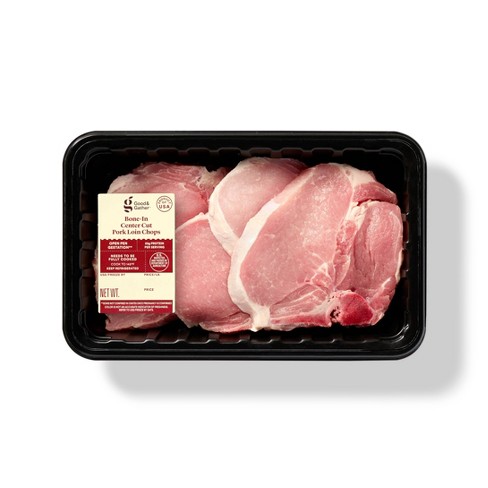 Bone-in Center Cut Pork Chop Family Pack - Price Per Lb - Good & Gather ...