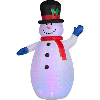 Gemmy Christmas Inflatable Snowman With Disco Light Effect, 6.5 Ft Tall ...