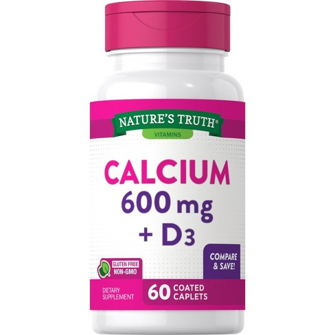 Nature's Truth Calcium 600mg | With Vitamin D3 | 60 Coated Caplets : Target