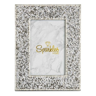Sparkles Home 4"x6" Luminous Table Picture Frame Silver: Rhinestone ...