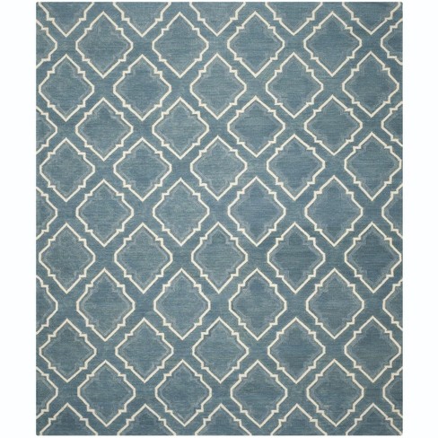 Dhurries Dhu112 Hand Woven Flat Weave Area Rug Blue / Ivory 8' X 10 ...