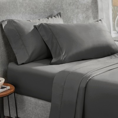 Dark Gray King Sheet Set - 100% Cotton Cooling Bed Sheets, 400 Thread ...