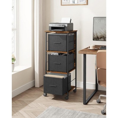 Vasagle File Cabinet With 3 Drawers, Printer Stand, Cube Storage Shelf ...