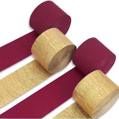 Partywoo Crepe Paper Streamers 4 Rolls , (1.8 Inch X 82 Ft/roll) Gold ...
