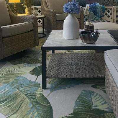 5' X 7' Vacation Tropical Outdoor Rug Green - Threshold™ : Target