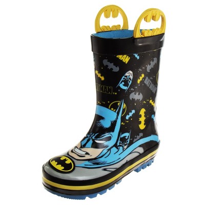 Batman Kid’s Rain Boots With Soft Removable Liner, Shoe Size 13 : Target