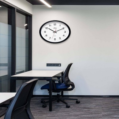 12" Time Keeper Wall Clock Black - Infinity Instruments: Atomic, Indoor ...