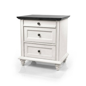 24/7 Shop At Home Tigro 3 Drawer Nightstand White 24/7 Shop At Home ...