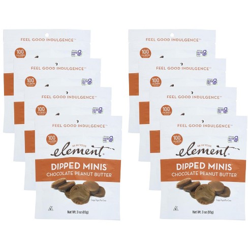 Element Chocolate Peanut Butter Dipped Minis - Case Of 8/3 Oz : Target