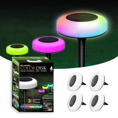 Bell + Howell Color Changing Led Solar Powered Disk Lights - 4 Pack ...