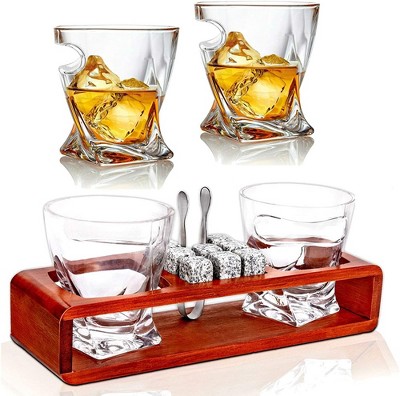 Bezrat Cigar Whiskey Glass - Twist & Rounded Whiskey Glass 2 Pk : Target