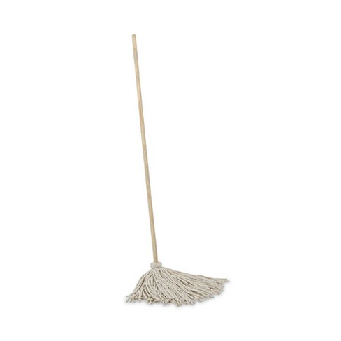 Boardwalk Cotton Deck Mop, #24 White Cotton Head, 50" Wood Handle, 6 ...