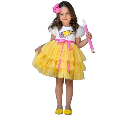 Homeroom Ballerina Layered Tutu Dress Mia Belle Girls, Yellow, 2t : Target
