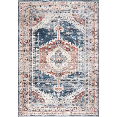 Nuloom Harley Faded Medallion Area Rug 8x10, Blue : Target