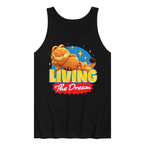 Men's Garfield Living The Dream Graphic Tank Top - Black - Small : Target