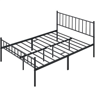 Yaheetech Simple Metal Bed Frame With Headboard&footboard Slatted Bed ...