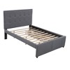 Full Size Upholstered Platform Bed With Headboard And Drawers, Gray ...