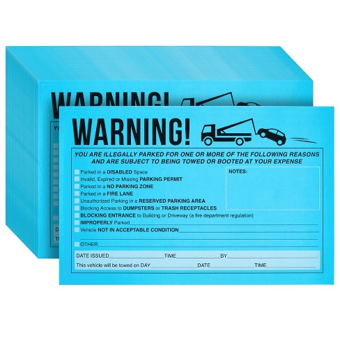 Juvale 50 Pack Blue Parking Violation Tickets For Window, Adhesive No ...