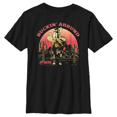 Boy's Professional Bull Riders Buckin' Around T-shirt - Black - Small ...