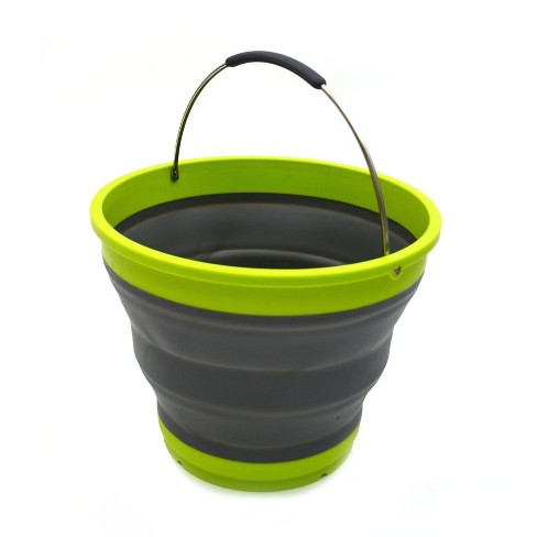 Sammart Collapsible Plastic Round Bucket 10l/2.6 Gallon, Green/dark ...