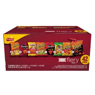 Frito lay Spicy Snacks Fiery Mix Mega Size Variety Pack 42ct 42oz Target
