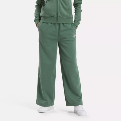 Reebok Identity Small Logo Fleece Wide Leg Pants L Escape Green : Target