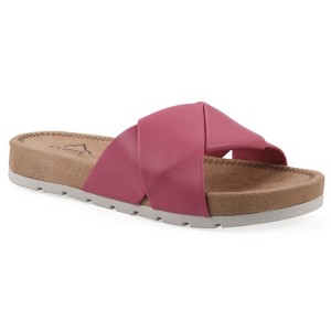 Cliffs by White Mountain Women's Tincie Slide Sandal, Hot Pink Smooth ...