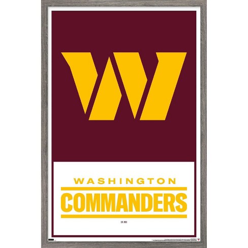 Trends International Nfl Washington Commanders - Logo 22 Framed Wall ...