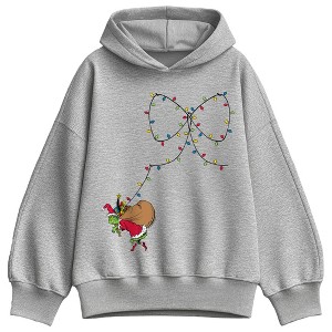 Women's - The Grinch - Bow Lights Oversized Fleece Hoodie Sweatshirt ...