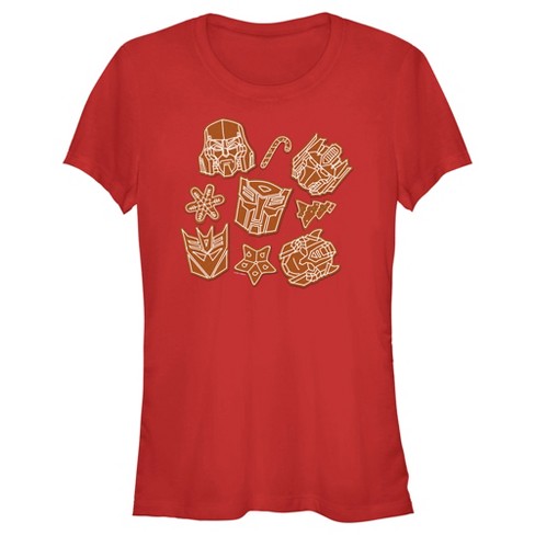 Juniors Womens Transformers Gingerbread Transformers T-shirt : Target